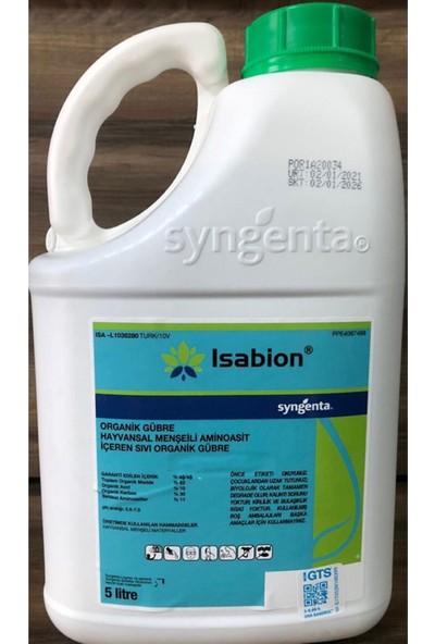 Isabion Hayvansal Menşeli Amino Asit Gübre 5 Litre Isabion Hayvansal Menşeli Amino Asit Gübre 5 Litre