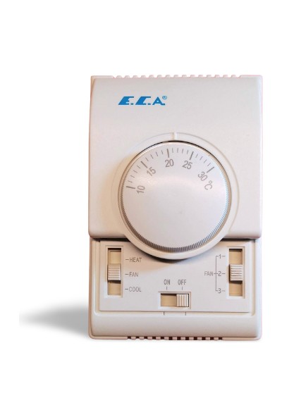 E.C.A Eca FCBY21 Elektro-Mekanik Fancoil Termostatı - Fan Coil Kumandası (2 Borulu Fancoile Uygundur) FCBY21 E.C.A Eca FCBY21 Elektro-Mekanik Fancoil Termostatı - Fan Coil Kumandası (2 Borulu Fancoile Uygundur) FCBY21