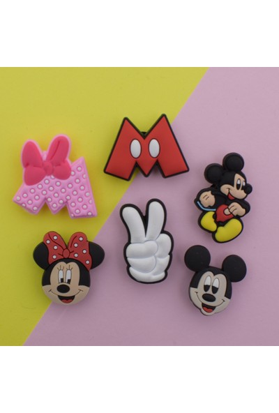 İnvitro Medikal Mickey-Minnie 3 Crocs Terlik Süsü 6'lı Set