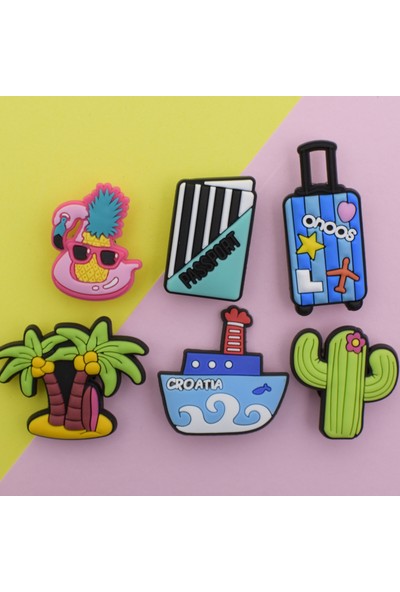 İnvitro Medikal Tatil Modu Crocs Terlik Süsü 6'lı Set İnvitro Medikal Tatil Modu Crocs Terlik Süsü 6'lı Set