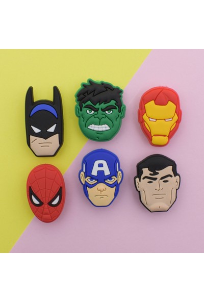 İnvitro Medikal Marvel Karakterleri Crocs Terlik Süsü 6'lı Set