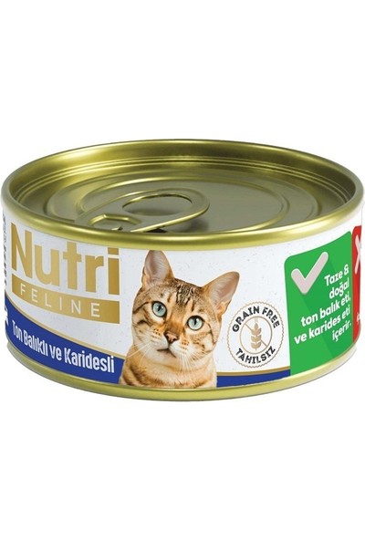 Nutri Feline Ton Balıklı Karidesli Kedi Konservesi 85 gr Nutri Feline Ton Balıklı Karidesli Kedi Konservesi 85 gr