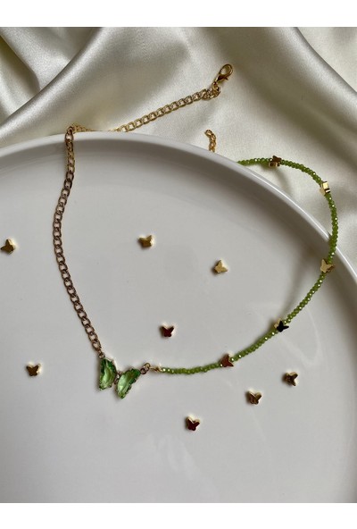 Youes Jewelry Butterfly Yeşil Kolye
