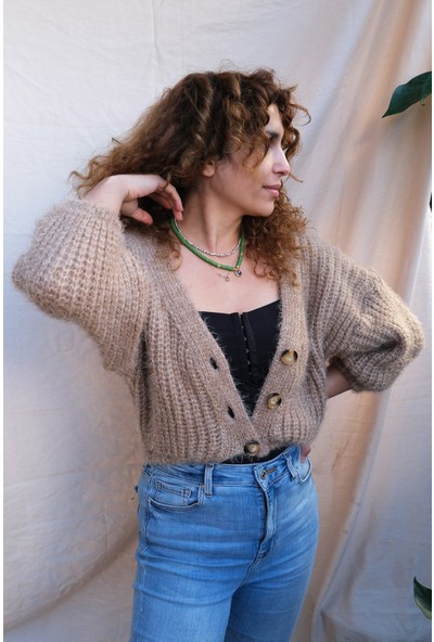 Açık Kahve Peluş Hırka