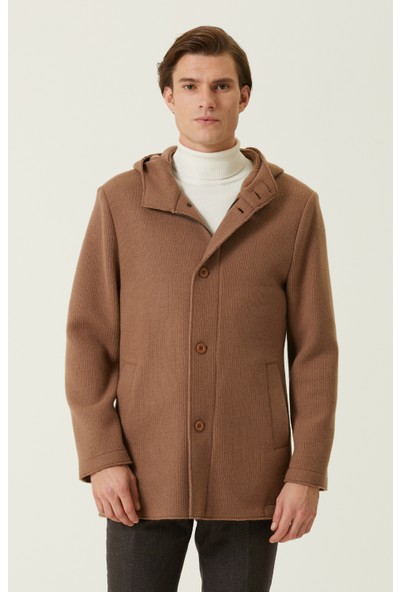 Network Slim Fit Tütün Kaban