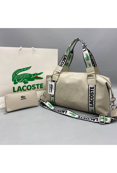 Tales Butik Unisex Bej Omuz ve Çapraz Askılı Spor Çanta ( Cüzdan Hediyeli )