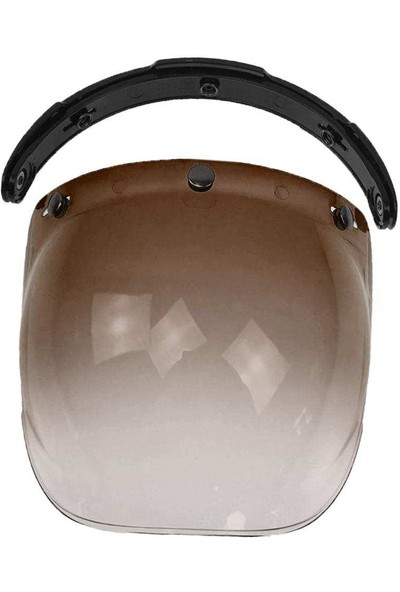 Klasik Motosiklet Kask Vizör Kabarcık Kalkanı 3-Snap Motosiklet Kaskları Için Koyu Kahverengi Klasik Motosiklet Kask Vizör Kabarcık Kalkanı 3-Snap Motosiklet Kaskları Için Koyu Kahverengi