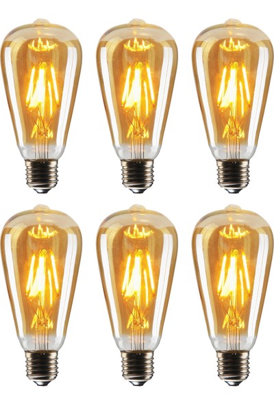 Cfr Rustik LED Ampul 10'lu Eko Paket Amber E27 Duy Armut Tipi ST64 Dekoratif Cfr Rustik LED Ampul 10'lu Eko Paket Amber E27 Duy Armut Tipi ST64 Dekoratif