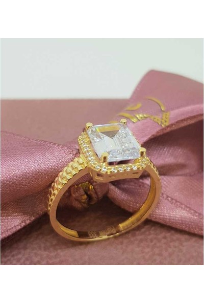 Altın Alalım Baget Taşlı Altın Yüzük