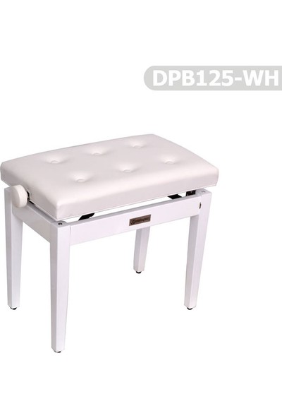 melekstore Piyano Aksesuar Koltuk Tabure Dominguez Ayarlı Beyaz DPB125-WH