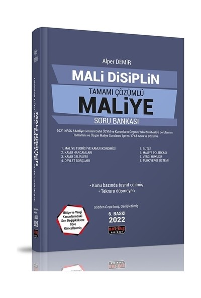 Savaş Yayınevi Mali Disiplin Maliye Soru Bankası Alper Demir Savaş Yayınları 2022 Savaş Yayınevi Mali Disiplin Maliye Soru Bankası Alper Demir Savaş Yayınları 2022