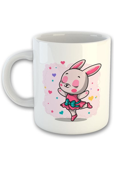 Mimiyum Sevimli Tavşan Baskılı Kupa Bardak Mimiyum Sevimli Tavşan Baskılı Kupa Bardak