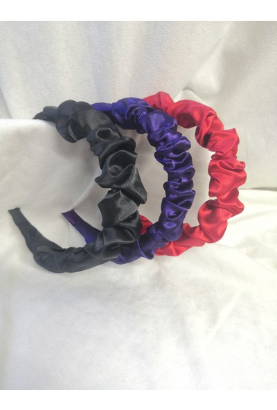 BM Ticaret 3'lü Saten Büzgülü Taç Seti