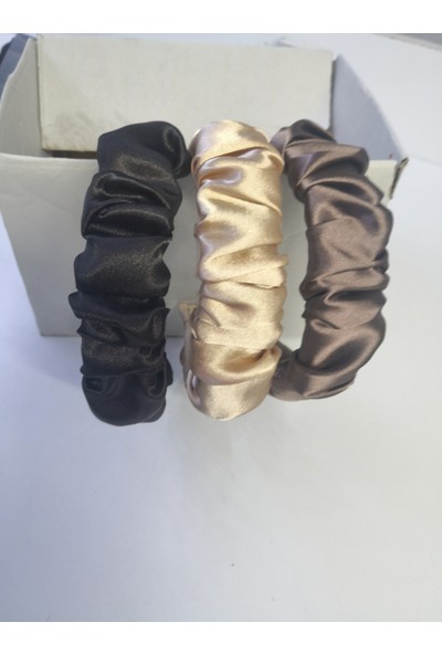 BM Ticaret 3'lü Saten Büzgülü Taç Seti