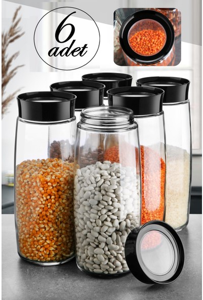 Kitchen Life 6 Adet Mega Boy Kavanoz Seti 1600 ml Kitchen Life 6 Adet Mega Boy Kavanoz Seti 1600 ml