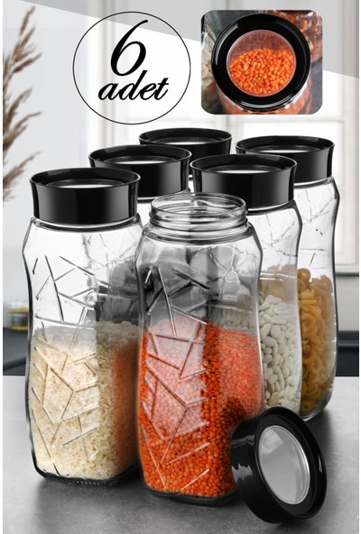 Kitchen Life 6 Adet Mega Boy Kavanoz Seti 1600 ml Kitchen Life 6 Adet Mega Boy Kavanoz Seti 1600 ml