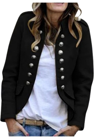 Farfi Şık Kadın Ceket Açık Dikiş Tüm Maç Basit Standı Yaka Saf Renk Kadın Ceket Streetwear (Yurt Dışından) Farfi Şık Kadın Ceket Açık Dikiş Tüm Maç Basit Standı Yaka Saf Renk Kadın Ceket Streetwear (Yurt Dışından)