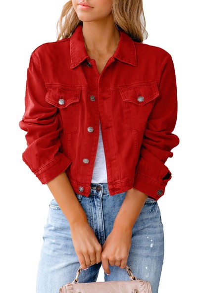 Farfi Serin Denim Ceket Hızlı Kurutma Iyi Işçilik Kısa Termal Katı Renk Sonbahar Ceket Dışarı Çıkmak Için (Yurt Dışından) Farfi Serin Denim Ceket Hızlı Kurutma Iyi Işçilik Kısa Termal Katı Renk Sonbahar Ceket Dışarı Çıkmak Için (Yurt Dışından)