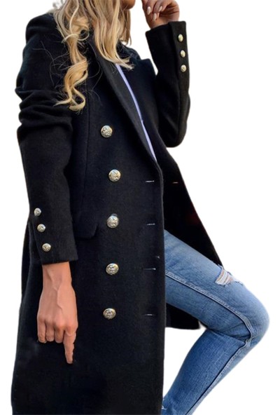 Farfi Klasik Kadın Palto Saf Renk Kruvaze Sonbahar Kış Uzun Kollu Slim Fit Rahat Palto Iş Için (Yurt Dışından) Farfi Klasik Kadın Palto Saf Renk Kruvaze Sonbahar Kış Uzun Kollu Slim Fit Rahat Palto Iş Için (Yurt Dışından)