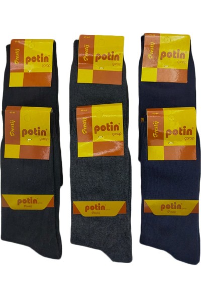Potin 6'lı Düz Erkek Çorabı