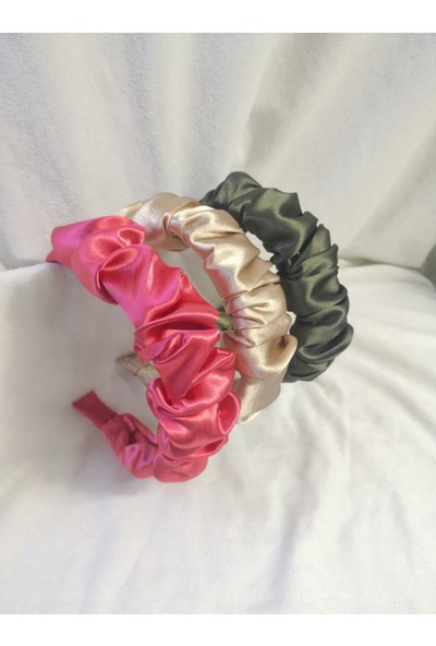 BM Ticaret 3'lü Saten Büzgülü Taç Seti