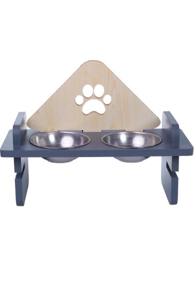 Woodylife Ahşap Başlıklı Üçgen Pati Desenli Yüksekliği Ayarlanan Kedi ve Köpek Mama ve Su Kabı Çelik Kaseli Woodylife Ahşap Başlıklı Üçgen Pati Desenli Yüksekliği Ayarlanan Kedi ve Köpek Mama ve Su Kabı Çelik Kaseli