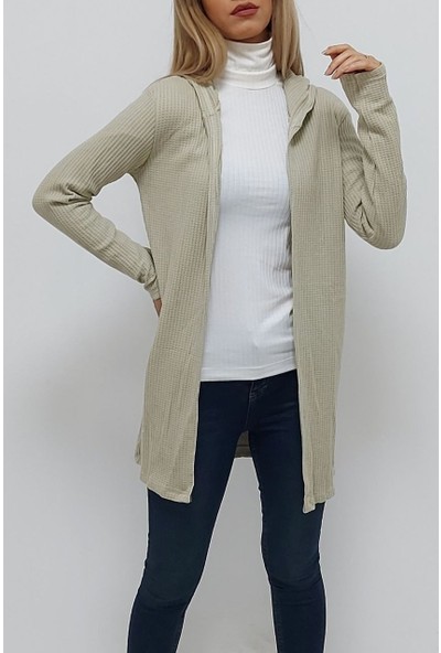 Sue Kapüşonlu Selanik Hırka Krem