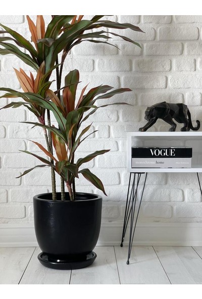 Odka Saksı Tabaklı 40CM Klasik Saksı Serisi Siyah Renk Odka Saksı Tabaklı 40CM Klasik Saksı Serisi Siyah Renk