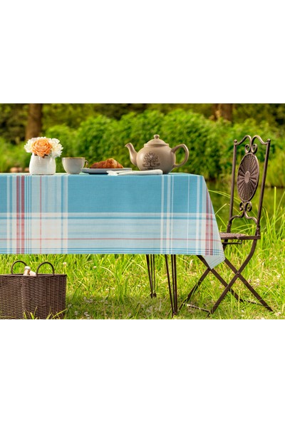 Madame Coco Farrant Pvc Masa Örtüsü - Mavi/kırmızı - 100X140 cm