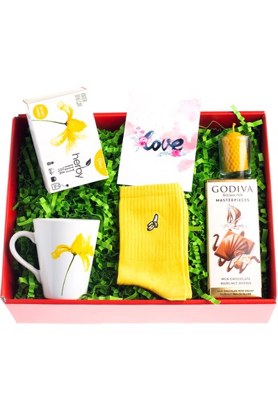 Kutuluyo Sarı Çiçekli Hediye Kutusu