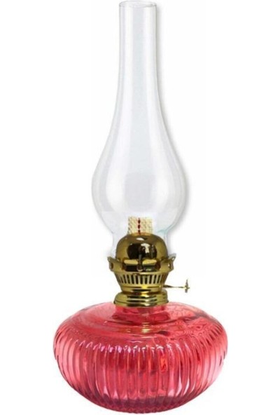 Piyop Kırmızı Pastel Renk Nostaljik Dekoratif Gaz Lambası