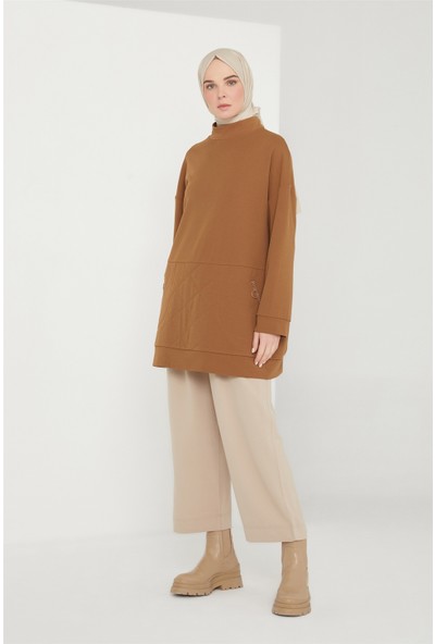 Armine Kapitone Detaylı Bluz 21K3016 Badem