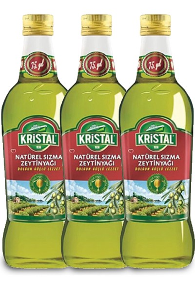 Kristal Natural Sızma Cam Doğal Zeytinyağı 1 Lt X3 Adet Kristal Natural Sızma Cam Doğal Zeytinyağı 1 Lt X3 Adet