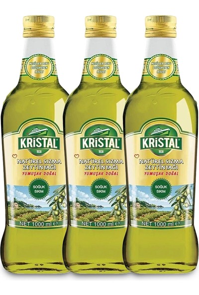 Kristal Naturel Sızma Zeytinyağı 1 Lt X3 Adet Kristal Naturel Sızma Zeytinyağı 1 Lt X3 Adet