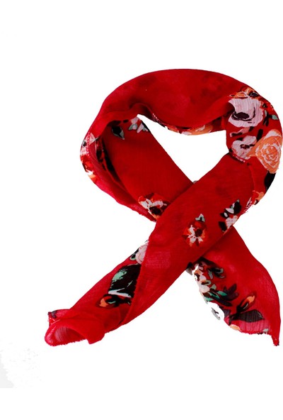 Afillix Concept Kırmızı Çiçek Desenli Fular