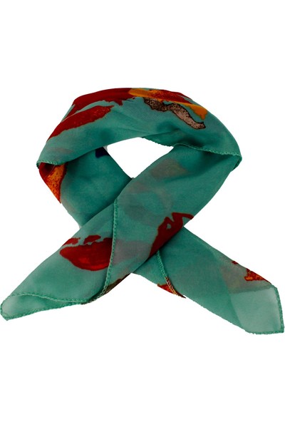 Afillix Concept Kt-Yeşil Desenli Tasarım Fular