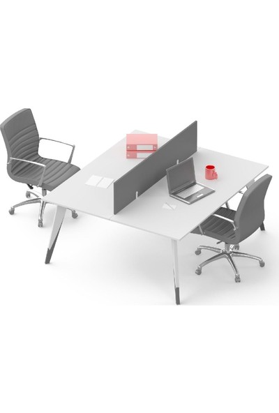 Uzay Ofis Royal Çoklu Çalışma Masası - Beyaz-Antrasit - 160 cm