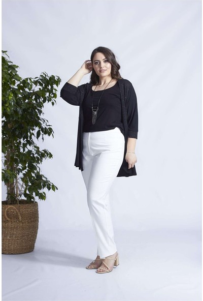 Moda Berray 2555 Gizli Cep Modeline Sahip Büyük Beden Pantolon Beyaz Moda Berray 2555 Gizli Cep Modeline Sahip Büyük Beden Pantolon Beyaz