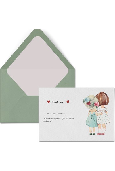 Hrs Kartpostal Tebrik Kartı Zarf Dostluk Arkadaşlık Iyi Ki Varsın Aşk Seni Seviyorum Özledim