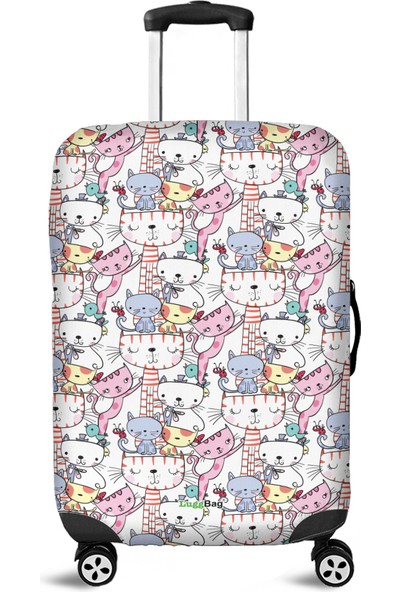Luggbag Desenli Valiz Kılıfı LB1002 Büyük Boy