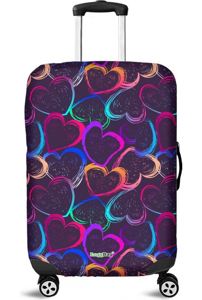 Luggbag Desenli Valiz Kılıfı LB1003 Orta Boy