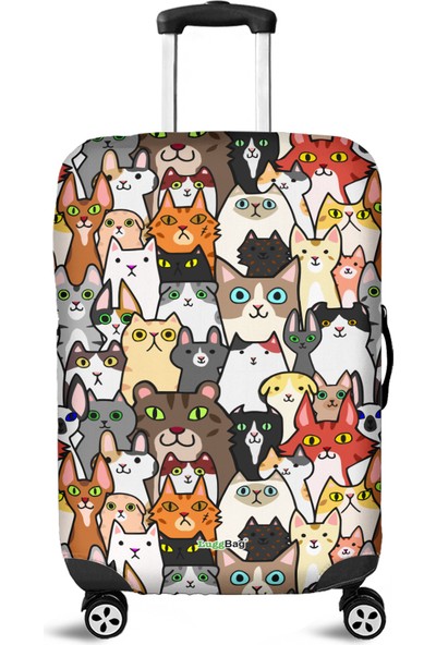 Luggbag Desenli Valiz Kılıfı LB1004 Büyük Boy