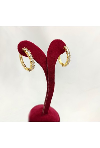 Ey Fashion Baget Taşlı Özel Tasarım Altın Kaplama Küpe