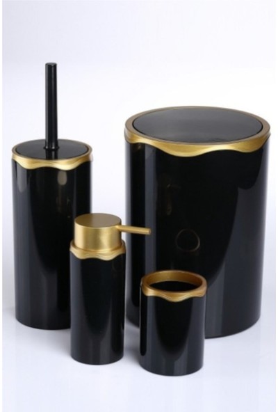 Azra 4 Parça Banyo Seti Siyah Gold Azra 4 Parça Banyo Seti Siyah Gold