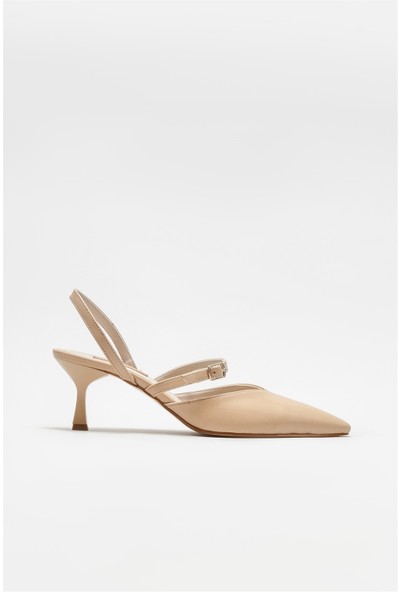 Elle Shoes Naturel Kadın Topuklu Ayakkabı