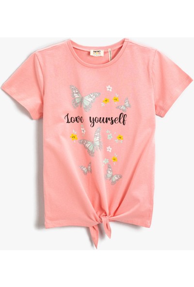 Koton Bisiklet Yaka Normal Kalıp Baskılı Mercan Kız Çocuk T-Shirt - 2YKG17362OK Koton Bisiklet Yaka Normal Kalıp Baskılı Mercan Kız Çocuk T-Shirt - 2YKG17362OK