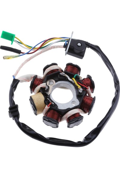 Motosiklet Manyeto Stator Ateşleme Jeneratörü Gy6 125CC 150CC Için 8 Kutuplu Bobin Motosiklet Manyeto Stator Ateşleme Jeneratörü Gy6 125CC 150CC Için 8 Kutuplu Bobin