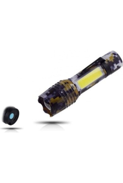Piyop GS-505 USB ile Şarj Edilebilir T6 LED Kamuflaj El Feneri