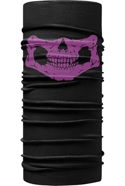Knmaster Buff Purple Danger Outdoor Bisiklet Çok Amaçlı Bandana Boyunluk Kafa Bandı