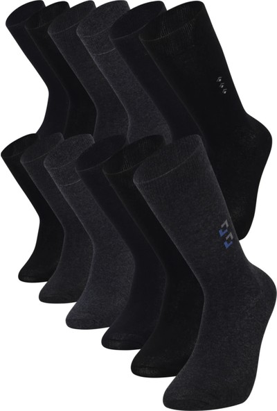 BOLERO12'LI Siyah Bolero Desenli Erkek Çorap Karışık 41-45